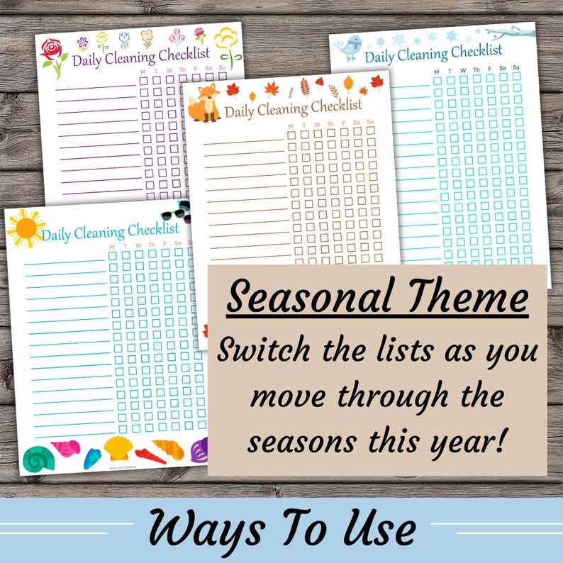 Seasonal Cleaning Checklist Printable: Home Management System (PDF) - Etsy