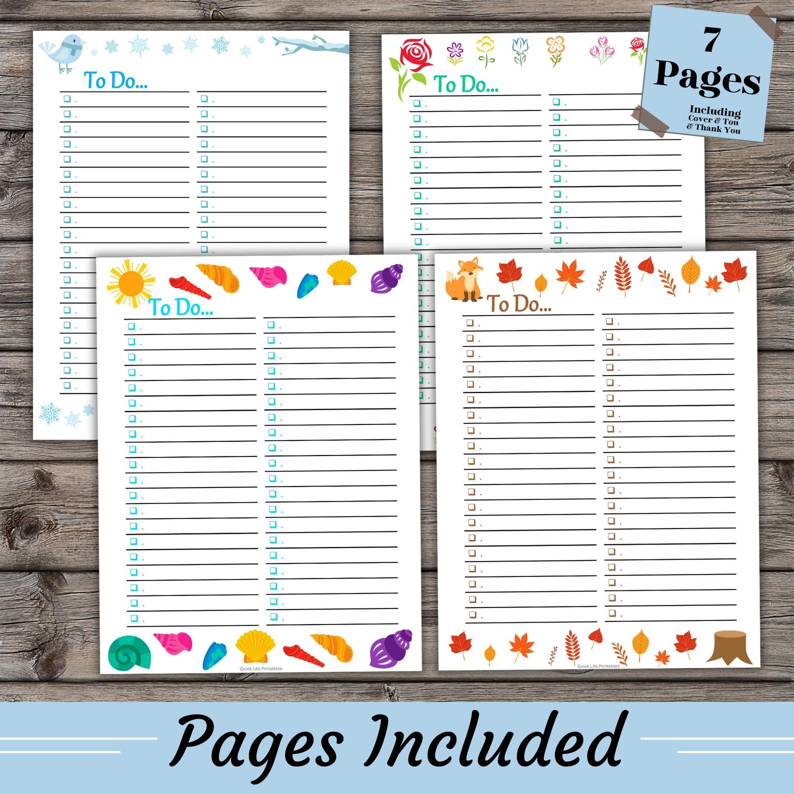 Seasonal To-do List Printable, Fun Checklists for Home Management ...