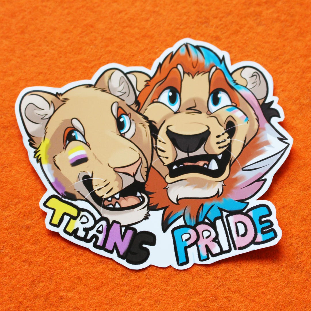 Lion Trans Pride Vinyl Sticker - Etsy