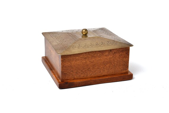 Wooden/iron Box Antique Brass Finish | Etsy