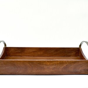 Wooden Rectangular Tray With Metal Handles - Etsy