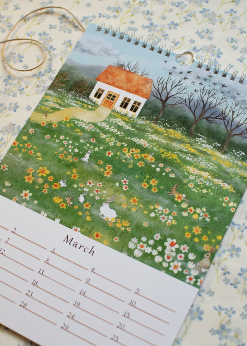 Peaceful Moments Birthday Calendar, Cottagecore Perpetual Calendar ...