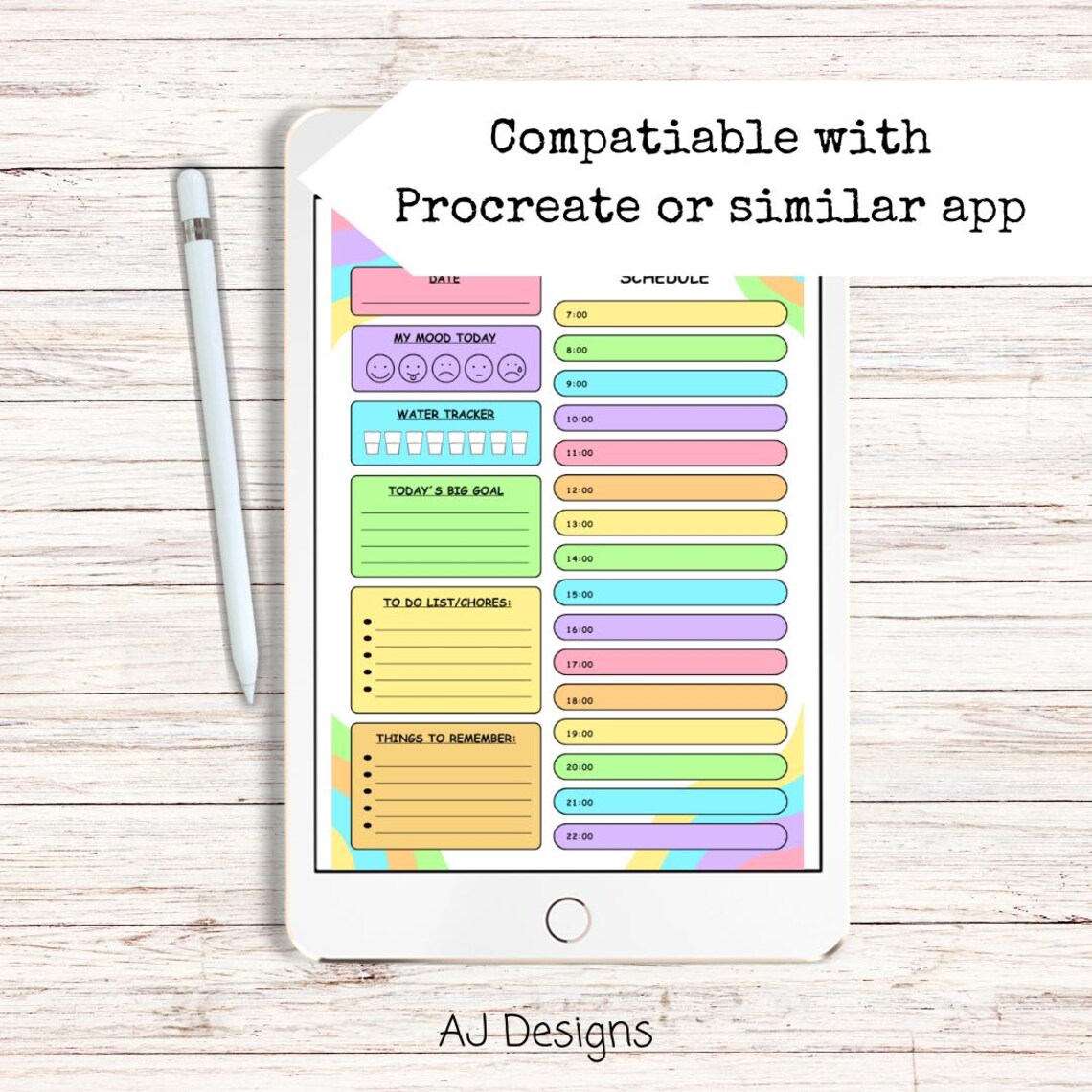 Kids' Daily Planner - Colorful Printable & Editable PDF - Fun Schedule ...