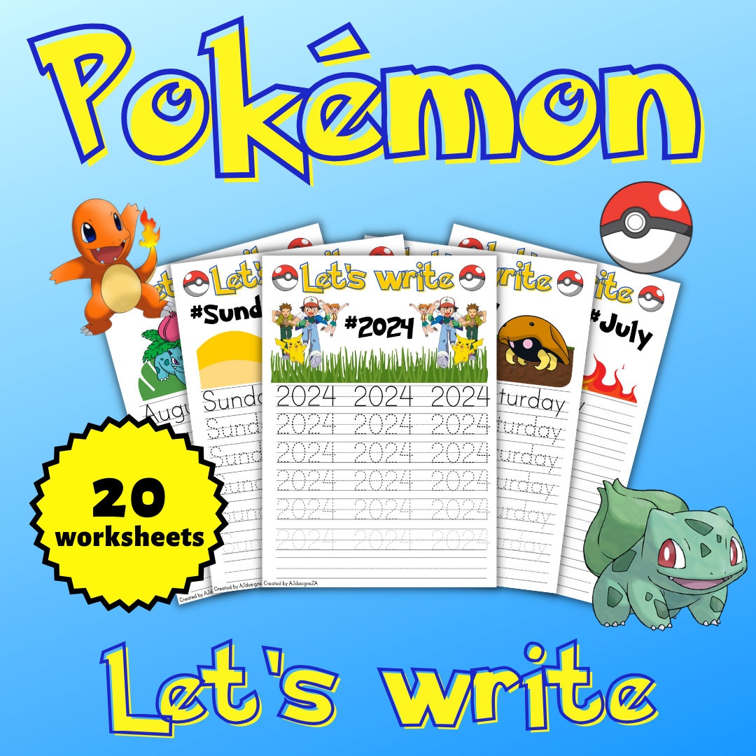 Pokémon Handwriting Time Capsule Worksheets, Easy to Print at Home ...
