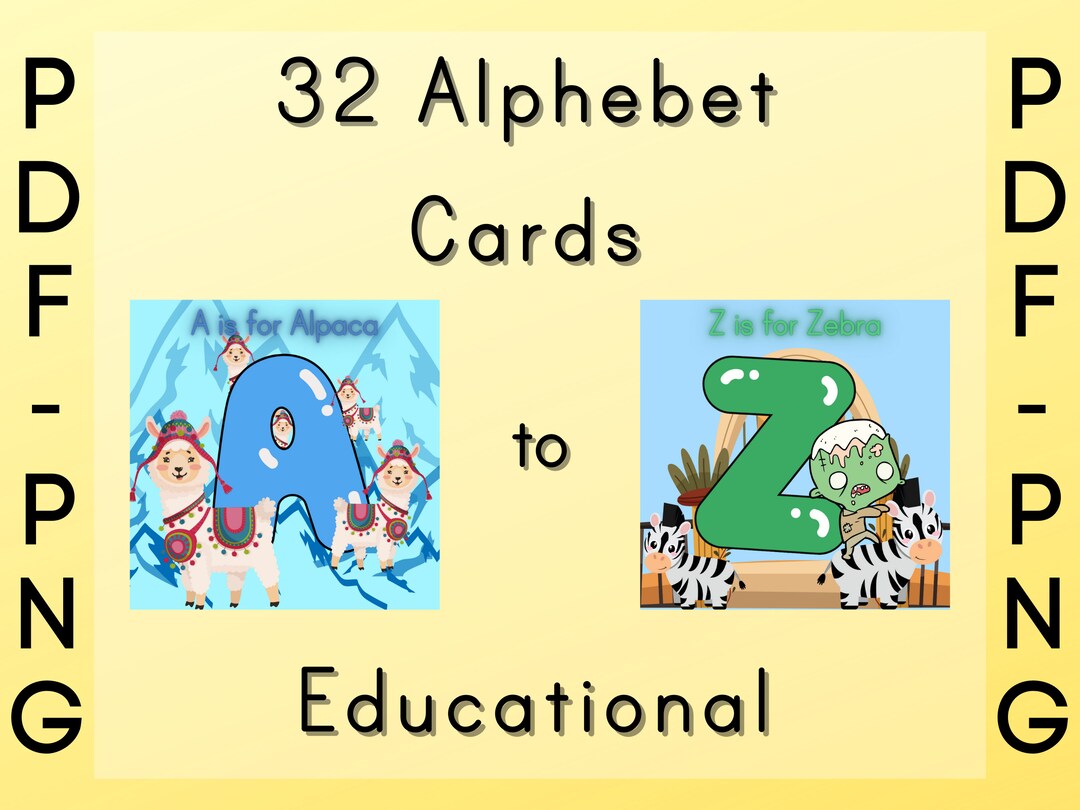 Roar Into Learning With Animal Alphabet Flashcards Explore - Etsy