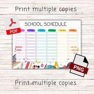 Editable School Schedule Printable - Digital Weekly Planner ...