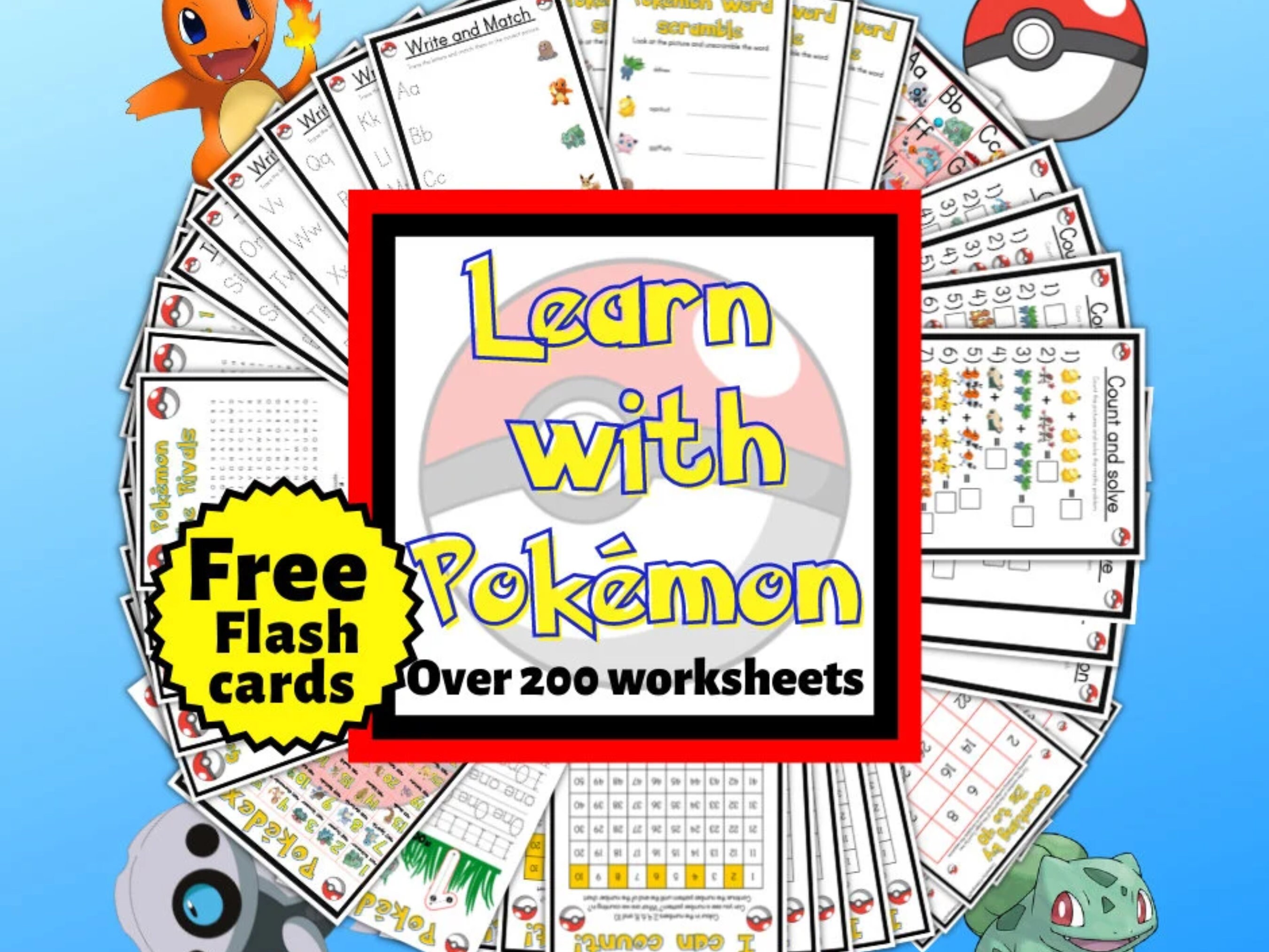Printable Pokémon Handwriting Sheets for Kids Fun Alphabet Learning ...