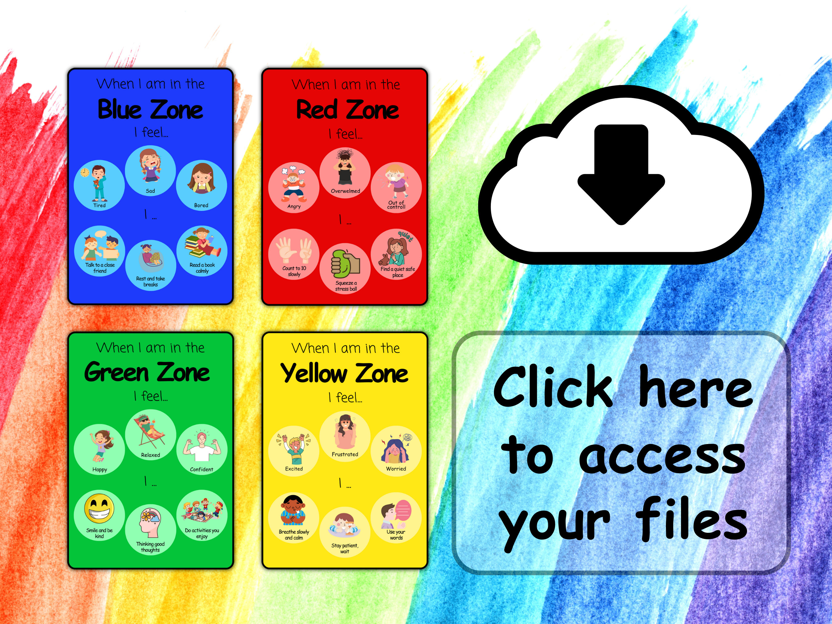 Zones of Regulation Flashcards and Posters, Pdf, Png, and SVG Files ...
