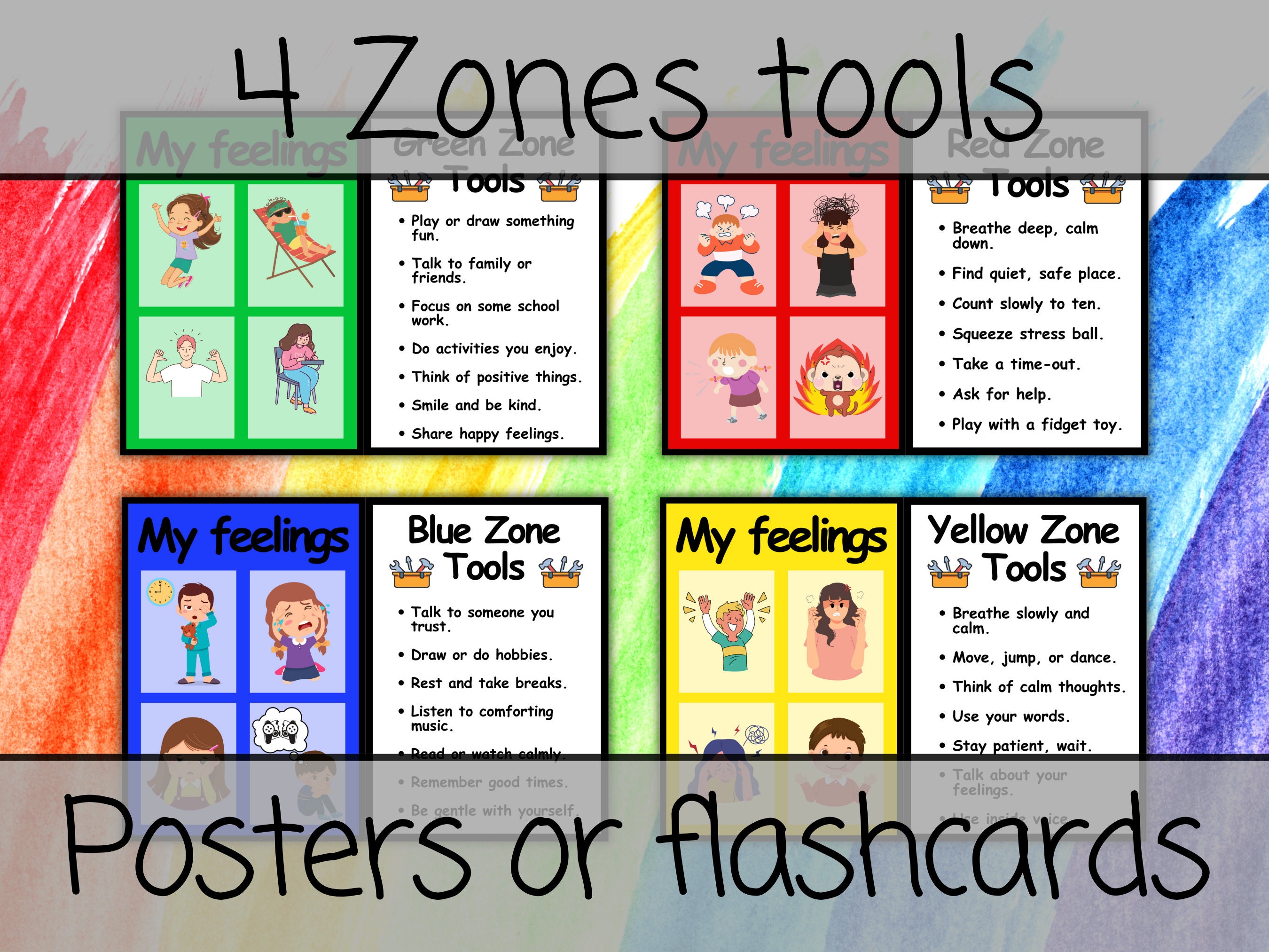 Zones of Regulation Classroom Large Bundle. Calming Toolkit and Posters ...