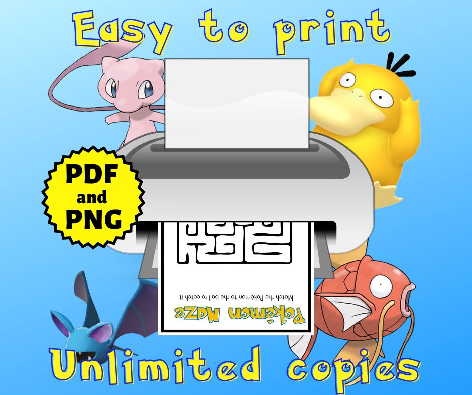Pokémon Fun Maze Activities for Kids | Instant Digital Download ...