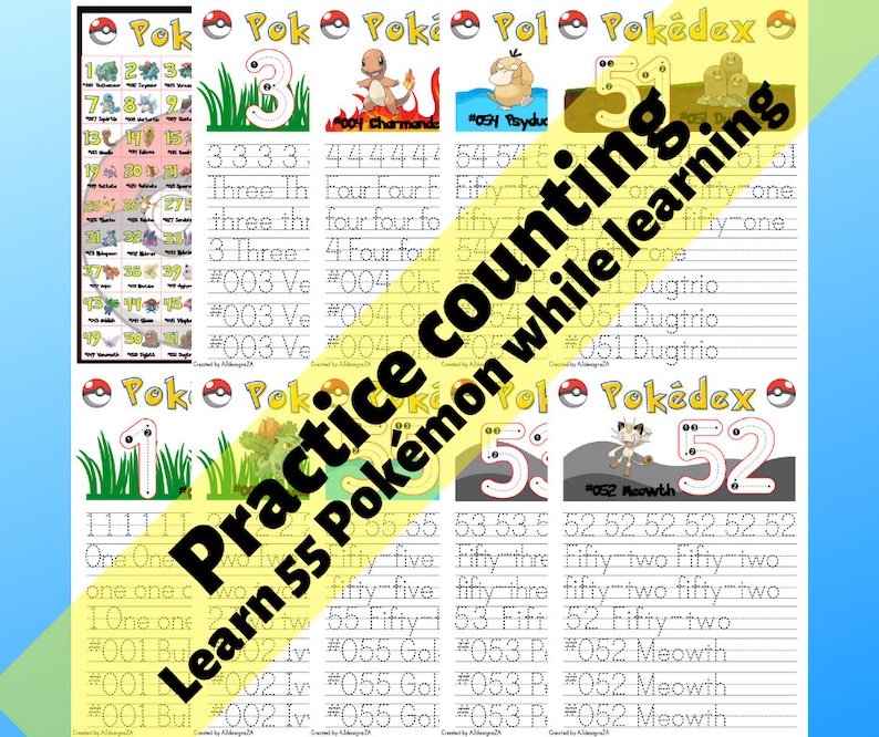 Printable Pokémon Handwriting Worksheets for Kids | Alphabet Learning ...