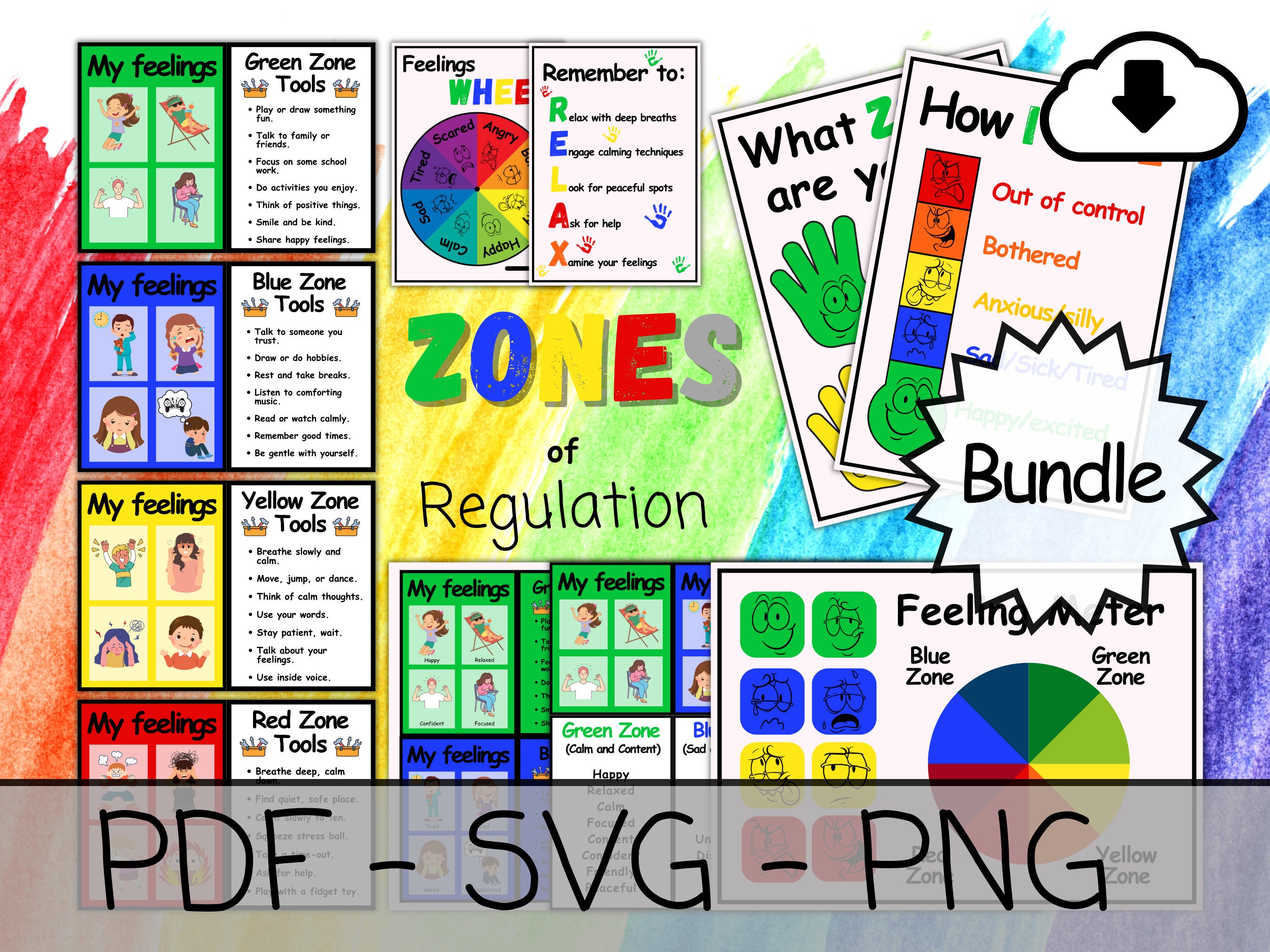 Zones of Regulation Tools and Posters, Large Bundle With Posters ...