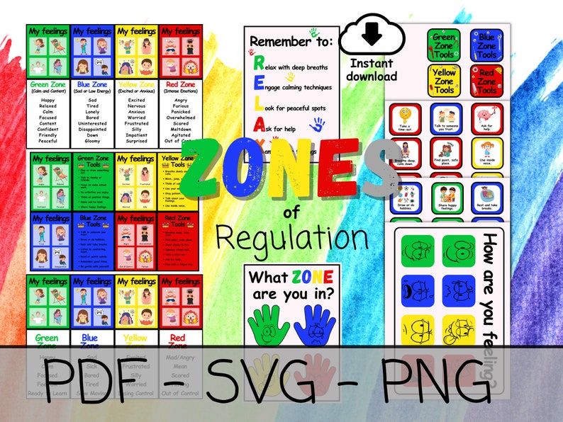 Zones of Regulation Flashcards and Posters, Pdf, Png, and SVG Files ...