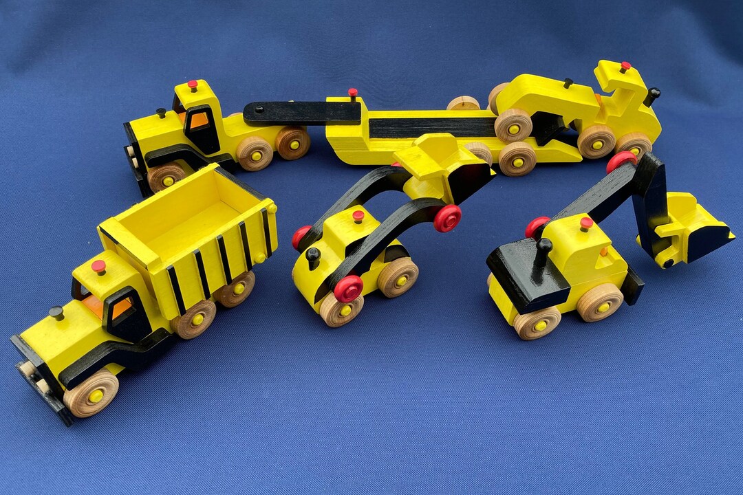 Highway Maintenance Toy Vehicle Set Handmade in Wood - Etsy UK