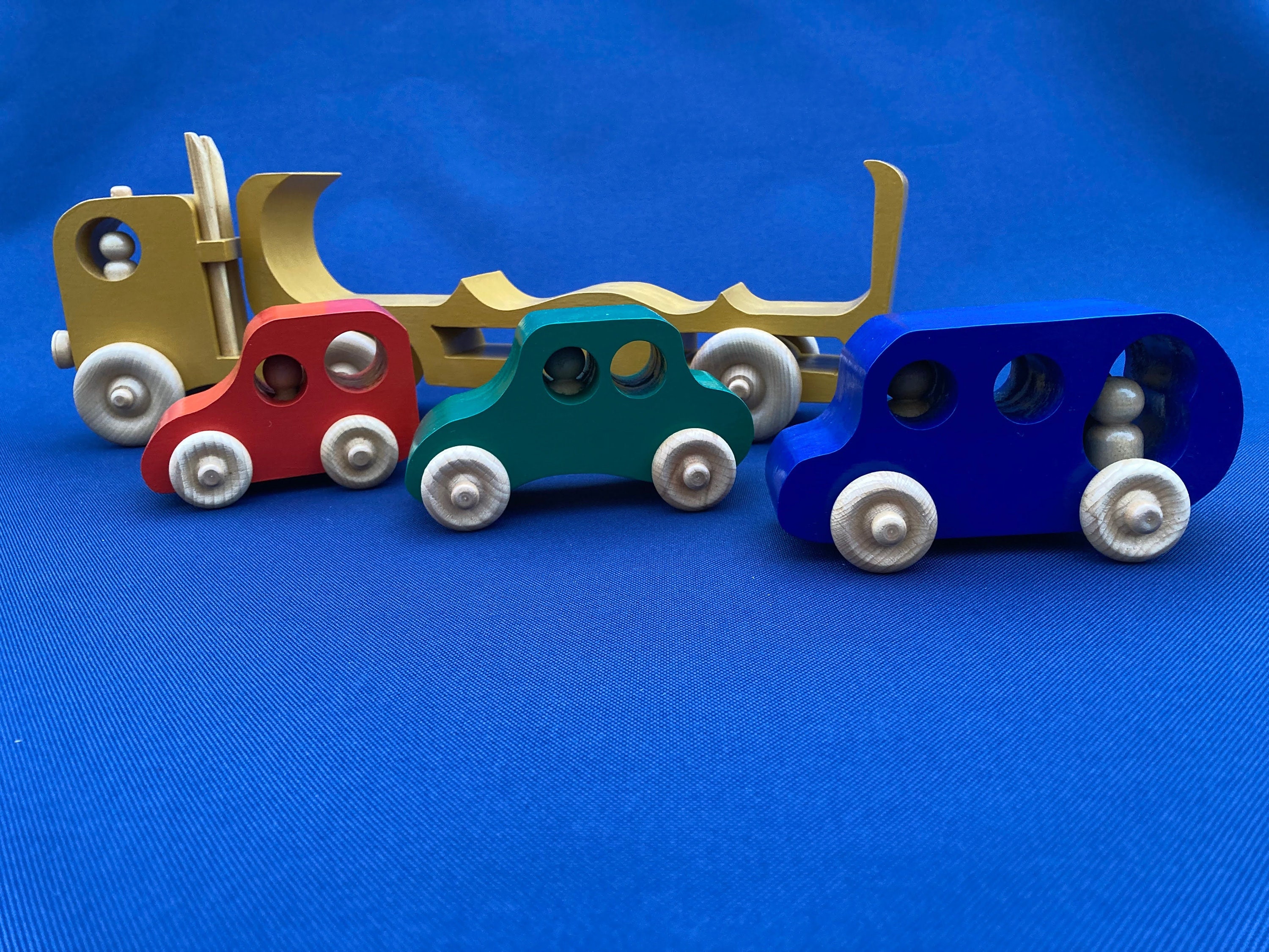 Toy Transporter Lorry With Three Interlocking Cars Handmade in - Etsy UK