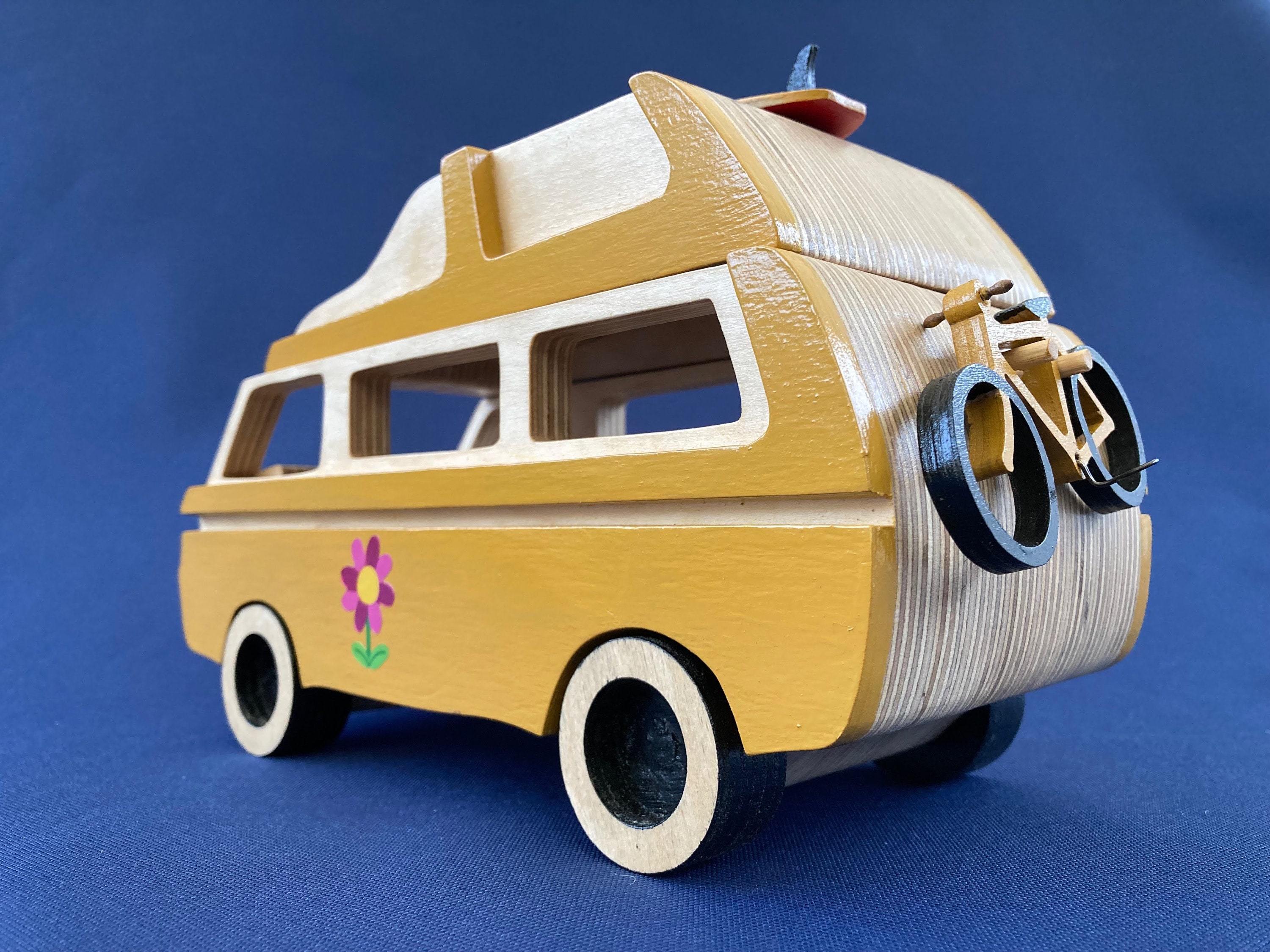 Model of VW Vintage Camper Van in Birch Plywood - Etsy UK