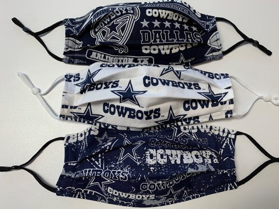2-sided Dallas Cowboys Face Mask REVERSIBLE Adjustable Ear - Etsy
