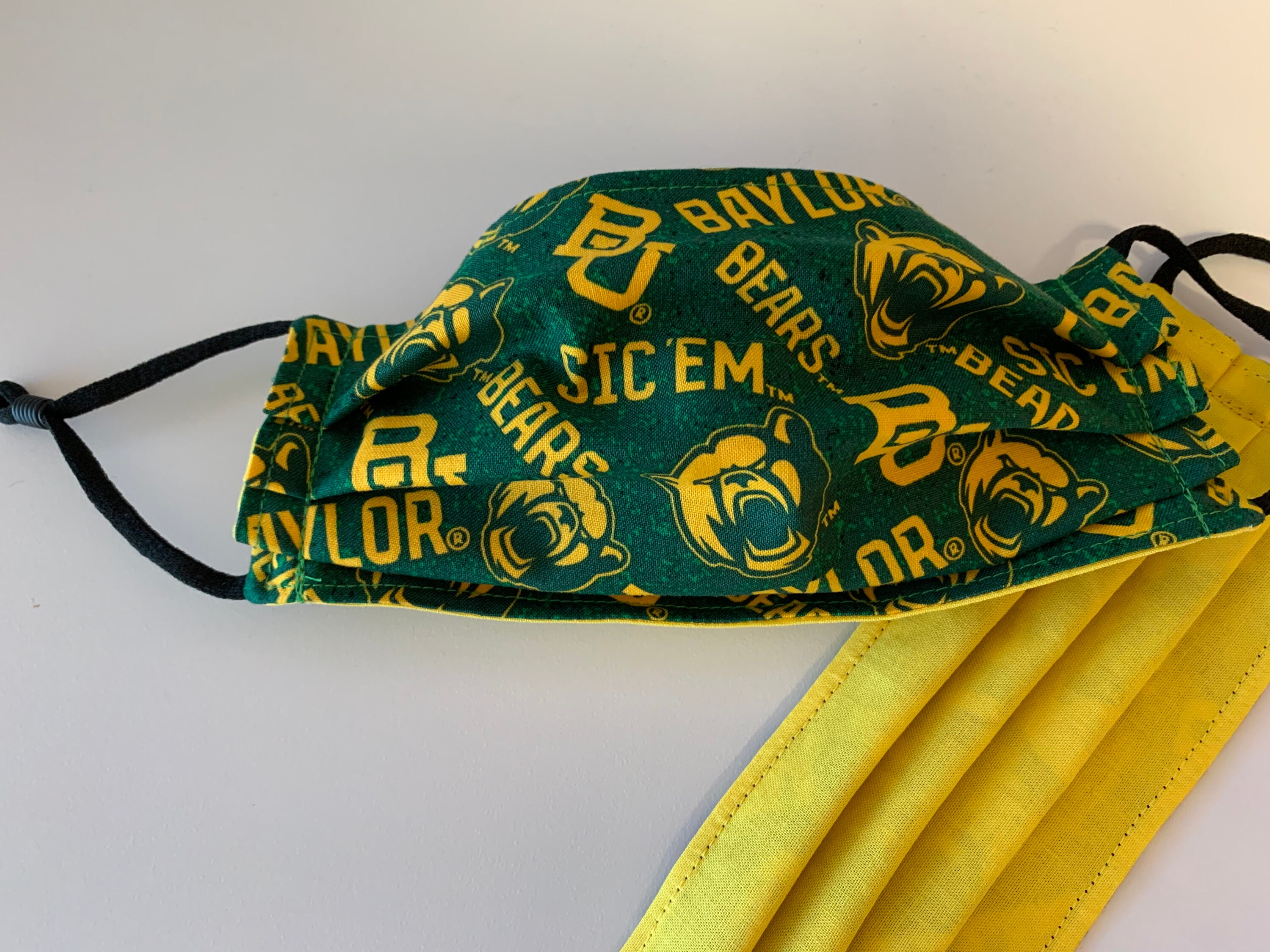 Baylor Bears Face Mask Adjustable Ear Bands Made in Texas - Etsy UK