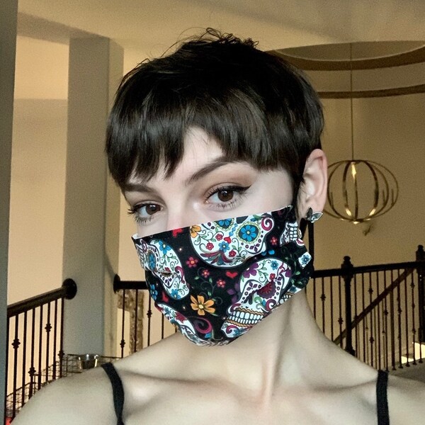 Sugar Skull Face Mask - Etsy