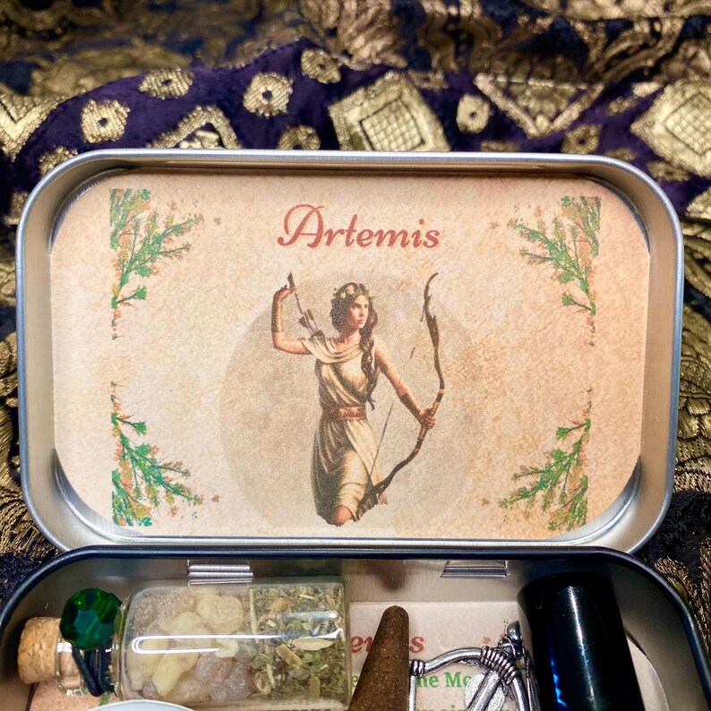 Artemis Altar Tin, Moon Goddess Artemis Offering Shrine Tin, Hellenism ...