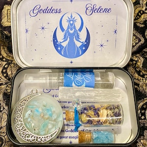 Selene Altar Tin, Goddess of the Moon Selene Offering Shrine Tin ...
