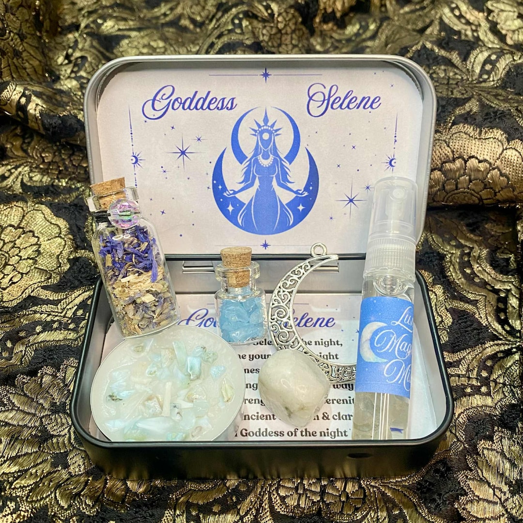 Selene Altar Tin, Goddess of the Moon Offering Shrine, Witchcraft Gift ...