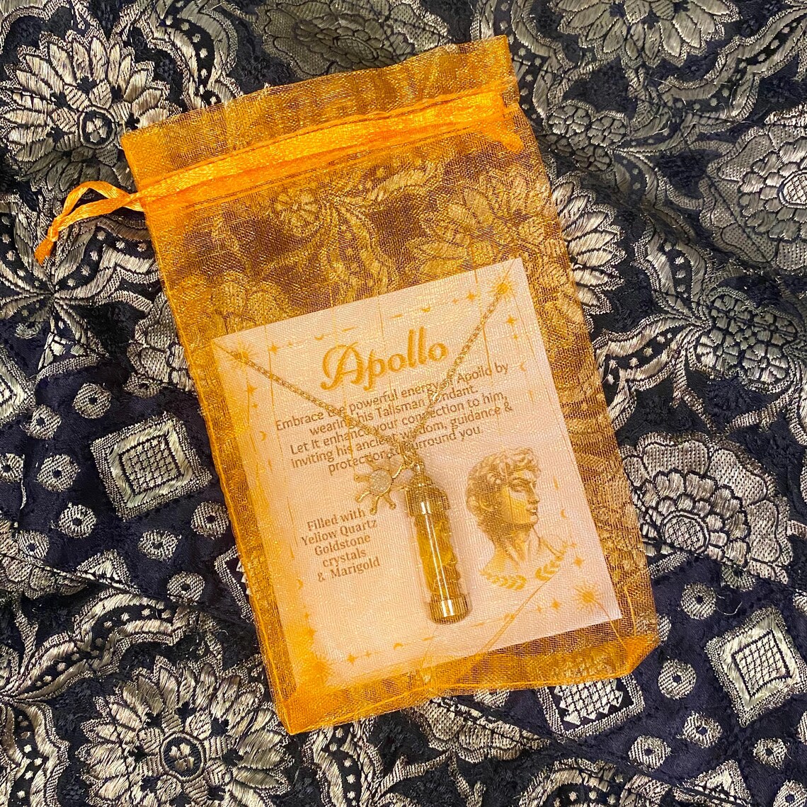 Apollo Talisman Necklace, Apollon Crystal Spell Jar Necklace ...