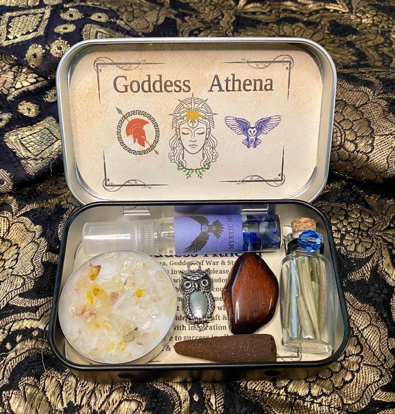 Athena Altar Tin, Goddess of War & Wisdom Shrine Tin, Athena Offering ...