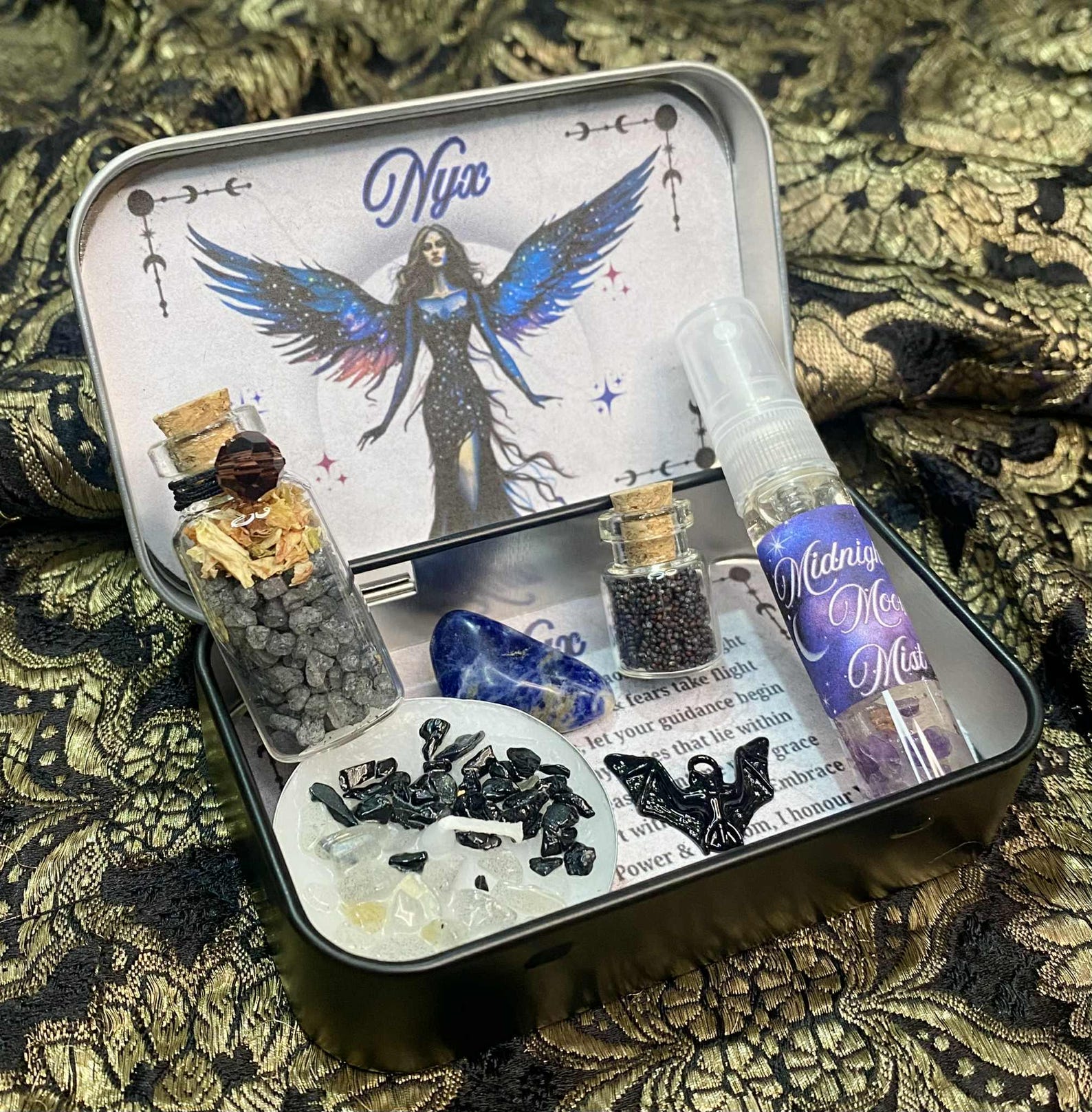 Goddess Nyx Altar Tin, Witchcraft Shrine, Hellenism Decor - Etsy