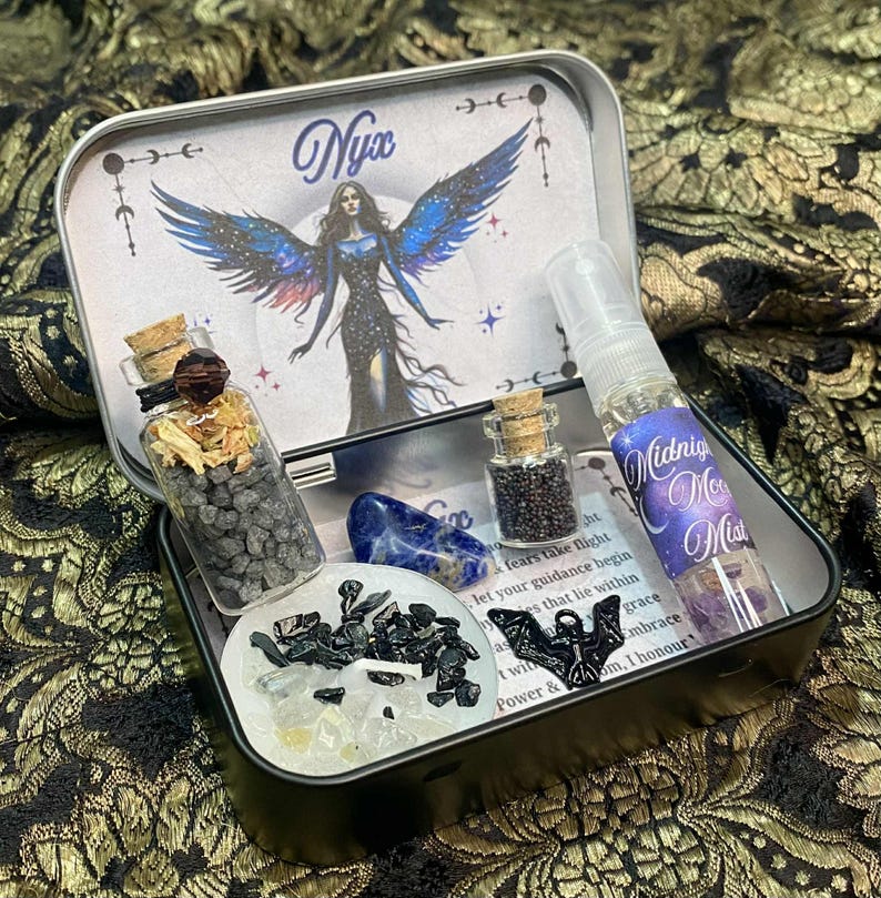 Goddess Nyx Altar Tin, Witchcraft Shrine, Hellenism Decor - Etsy