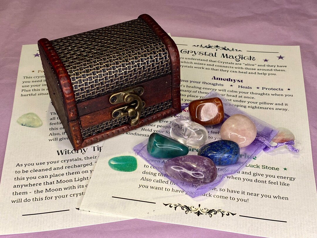 Childrens Crystal & Chest Set, Wellbeing Crystals for Children, Healing ...