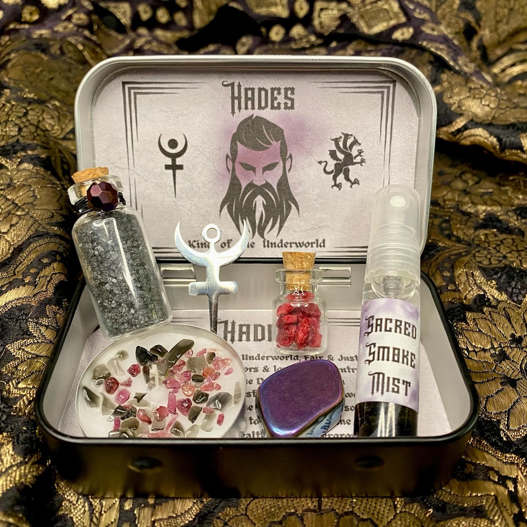 Hades Altar Tin, King of the Underworld, Hades Offering Shrine Tin, Witchcraft Altar, Hellenism ...