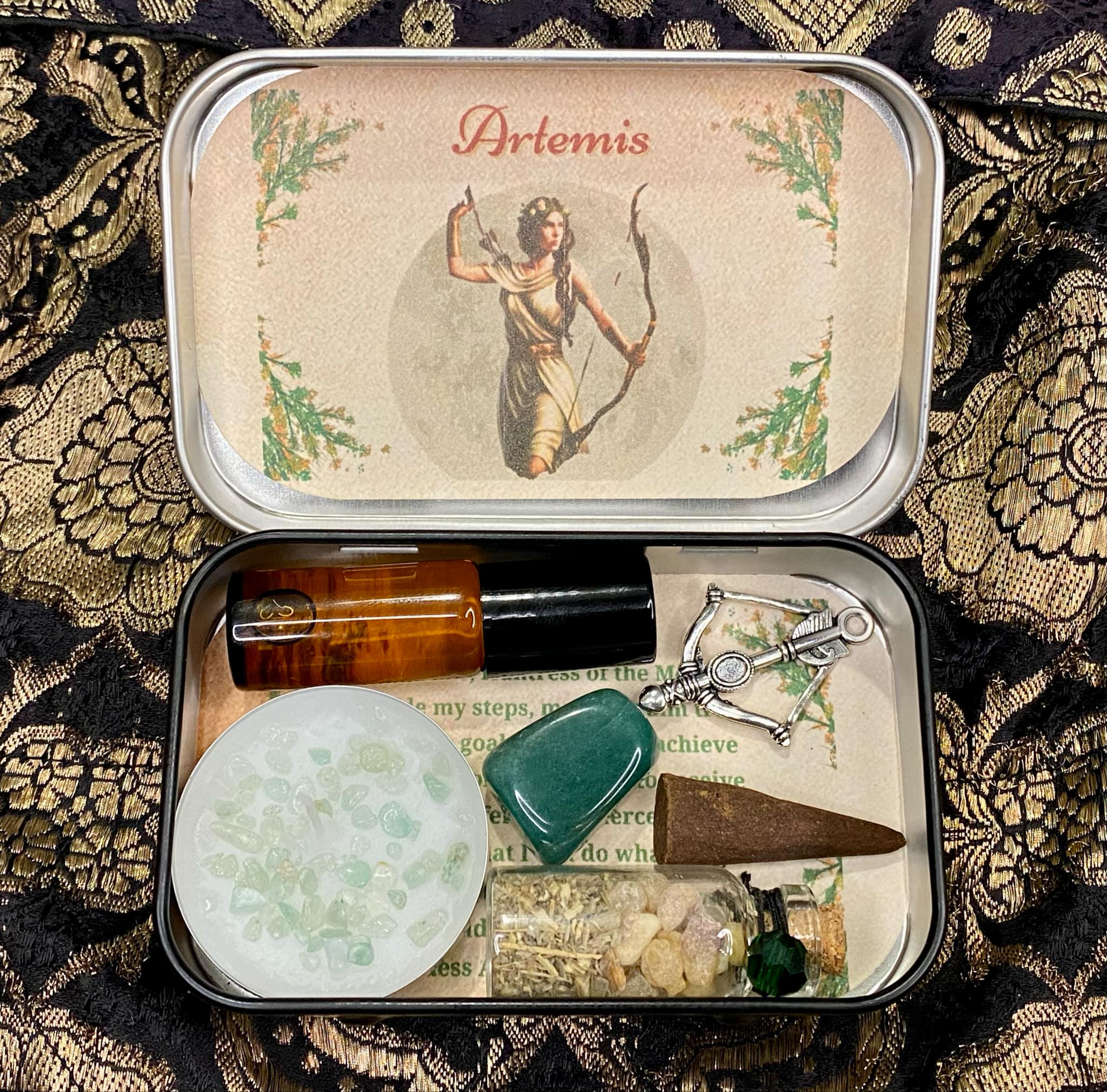 Artemis Altar Tin, Moon Goddess Artemis Offering Shrine Tin, Hellenism ...