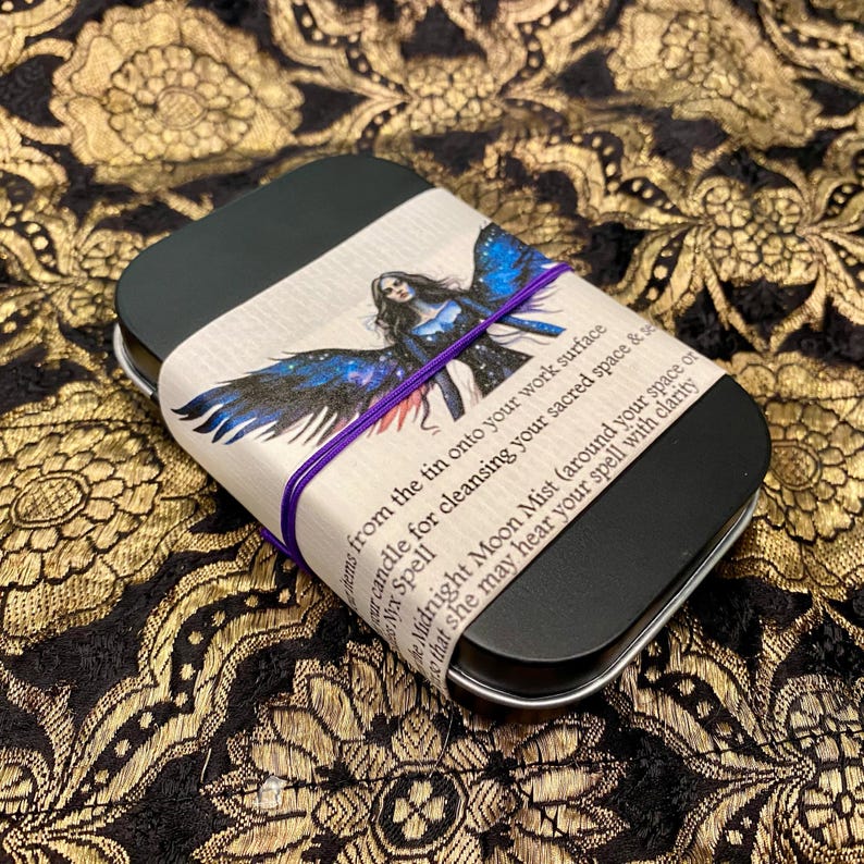 Goddess Nyx Altar Tin, Goddess of the Night Nox Shrine, Nyx Offering ...