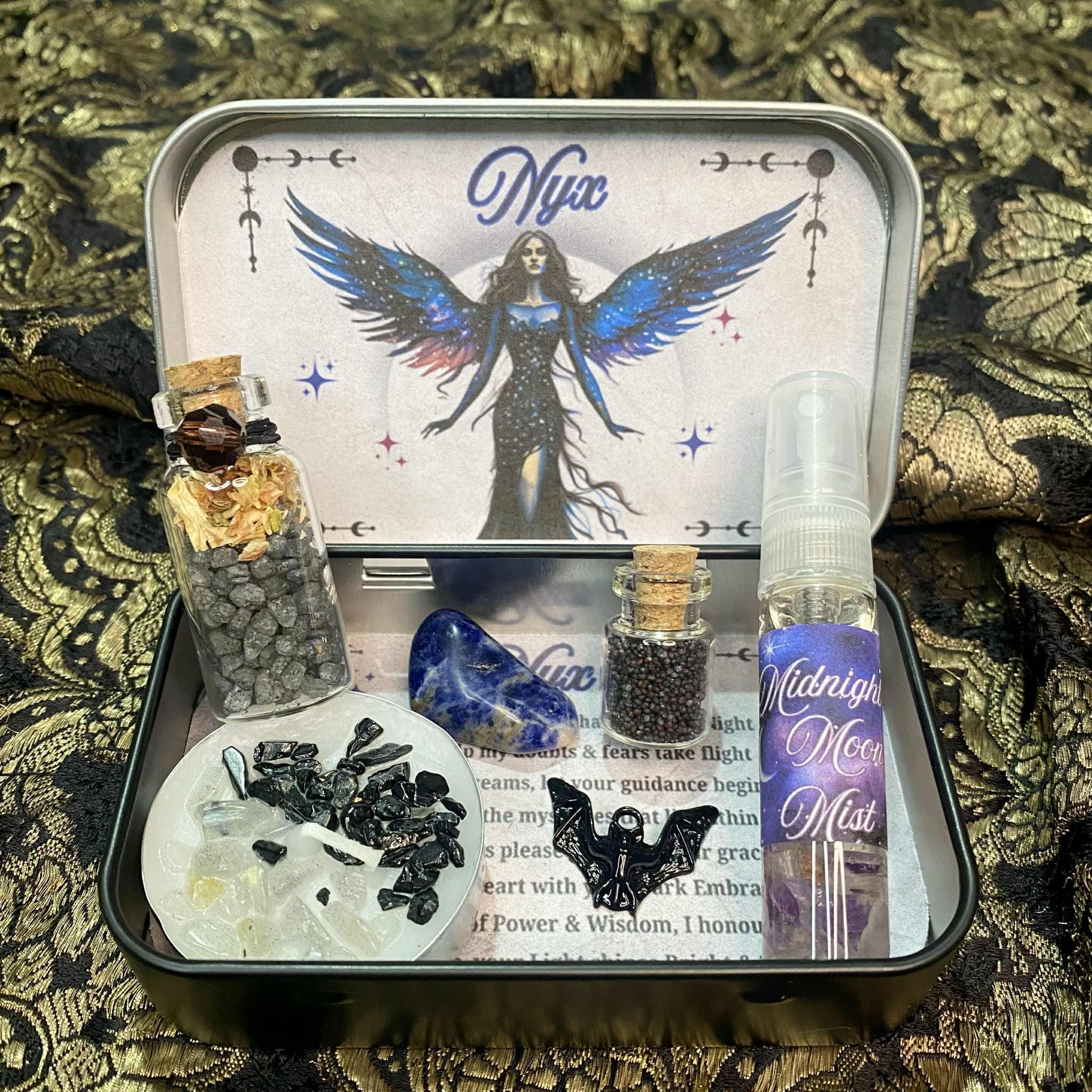 Goddess Nyx Altar Tin, Witchcraft Shrine, Hellenism Decor - Etsy