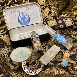 Selene Altar Tin, Goddess of the Moon Selene Offering Shrine Tin ...