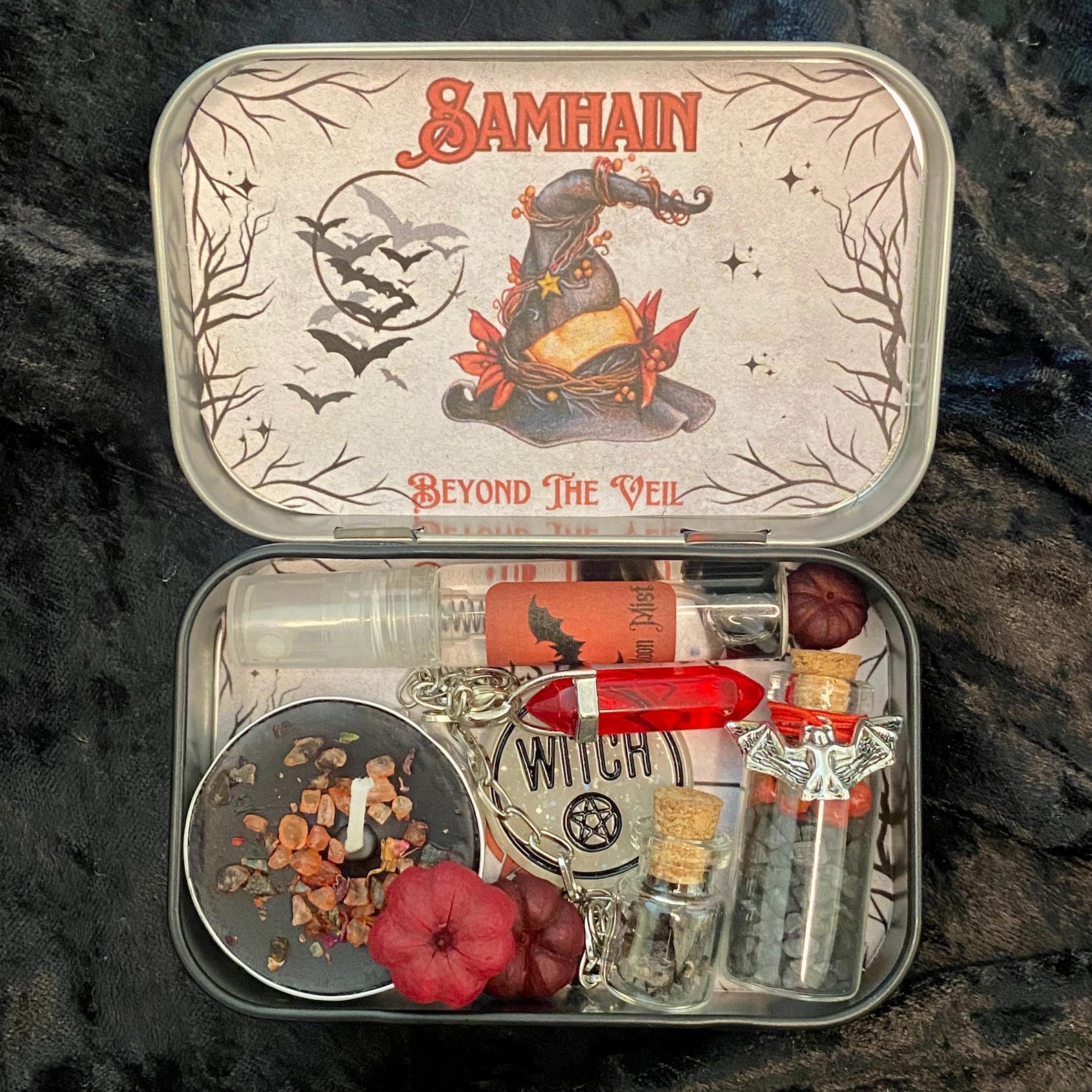 Halloween Samhain Witch Altar Tin: Portable Samhain Altar, Pendulum ...