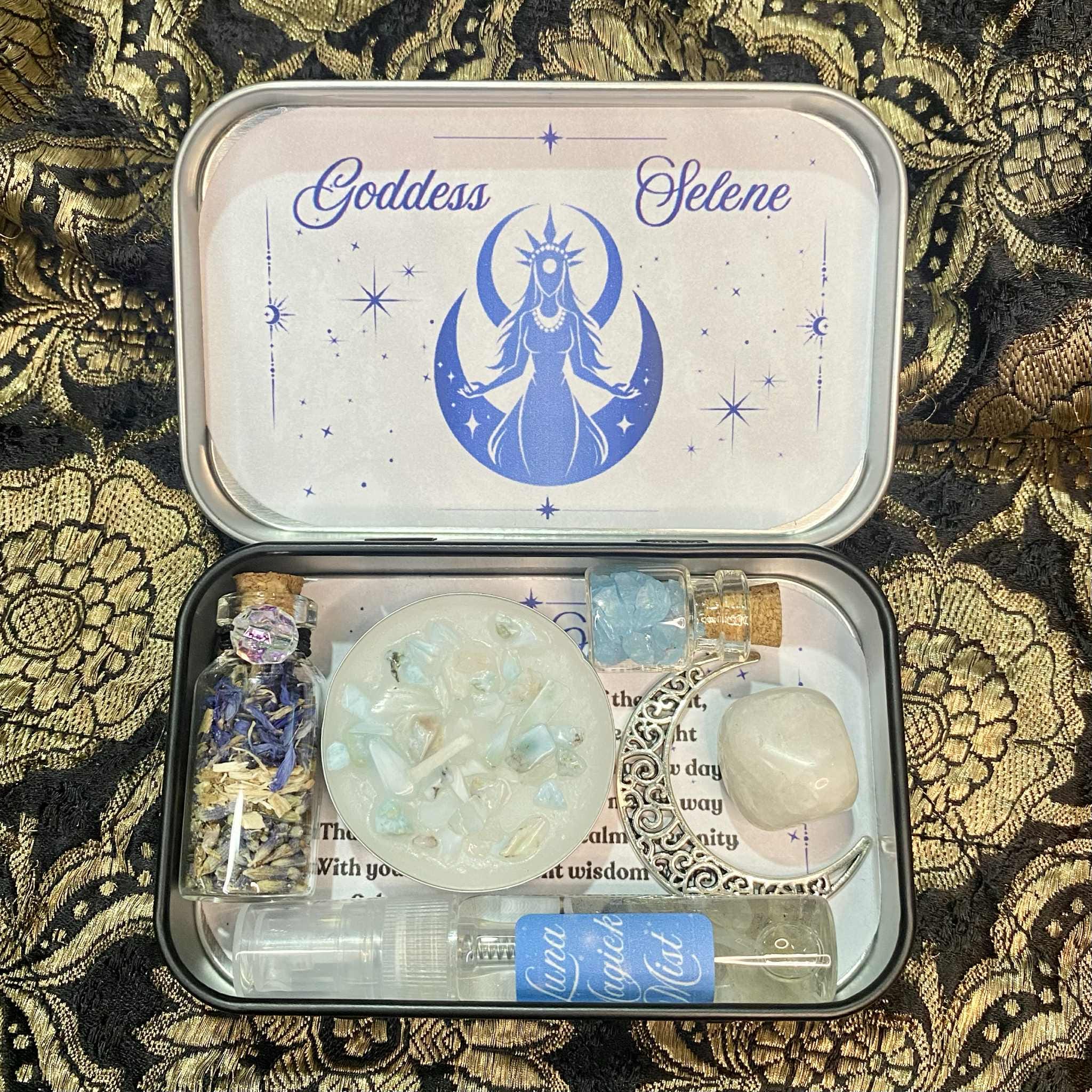 Selene Altar Tin, Goddess of the Moon Offering Shrine, Witchcraft Gift ...