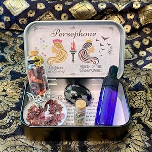 Goddess Persephone Altar Tin, Queen of the Underworld Shrine Kit ...