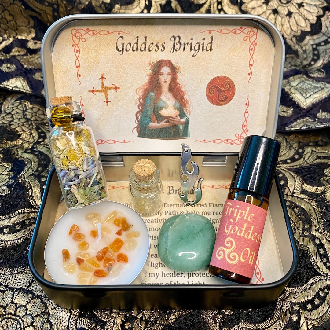 Brigid Altar Tin, Celtic Triple Goddess Shrine Tin, Brigid Offering ...