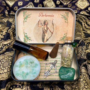Artemis Altar Tin, Moon Goddess Artemis Offering Shrine Tin, Hellenism ...