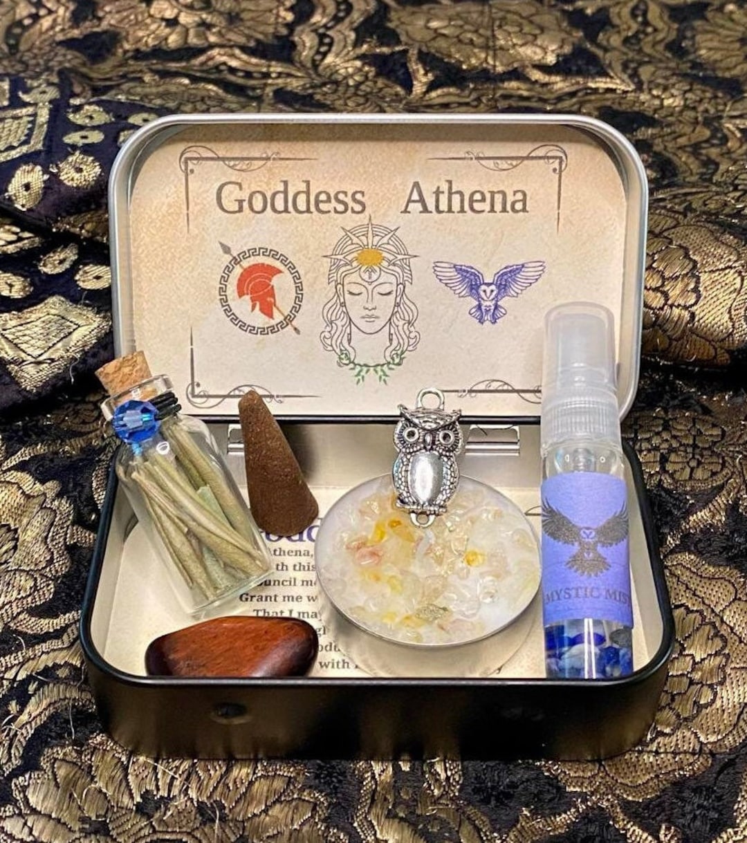 Goddess Athena Altar Tin, Athena of War & Wisdom Shrine Tin, Athena ...