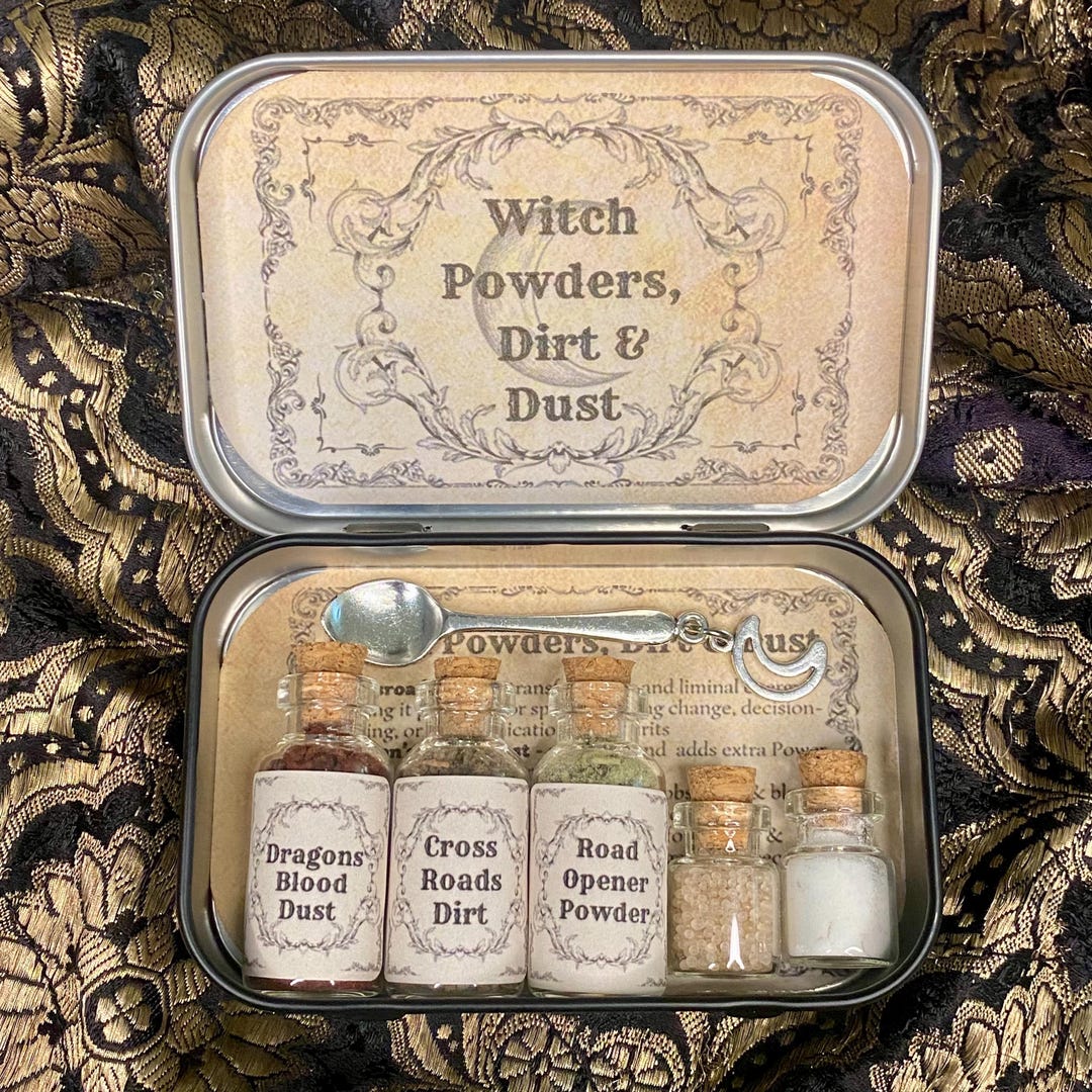 Witch Powders Altar Tin: Apothecary Spell Powders, Dust & Dirt ...
