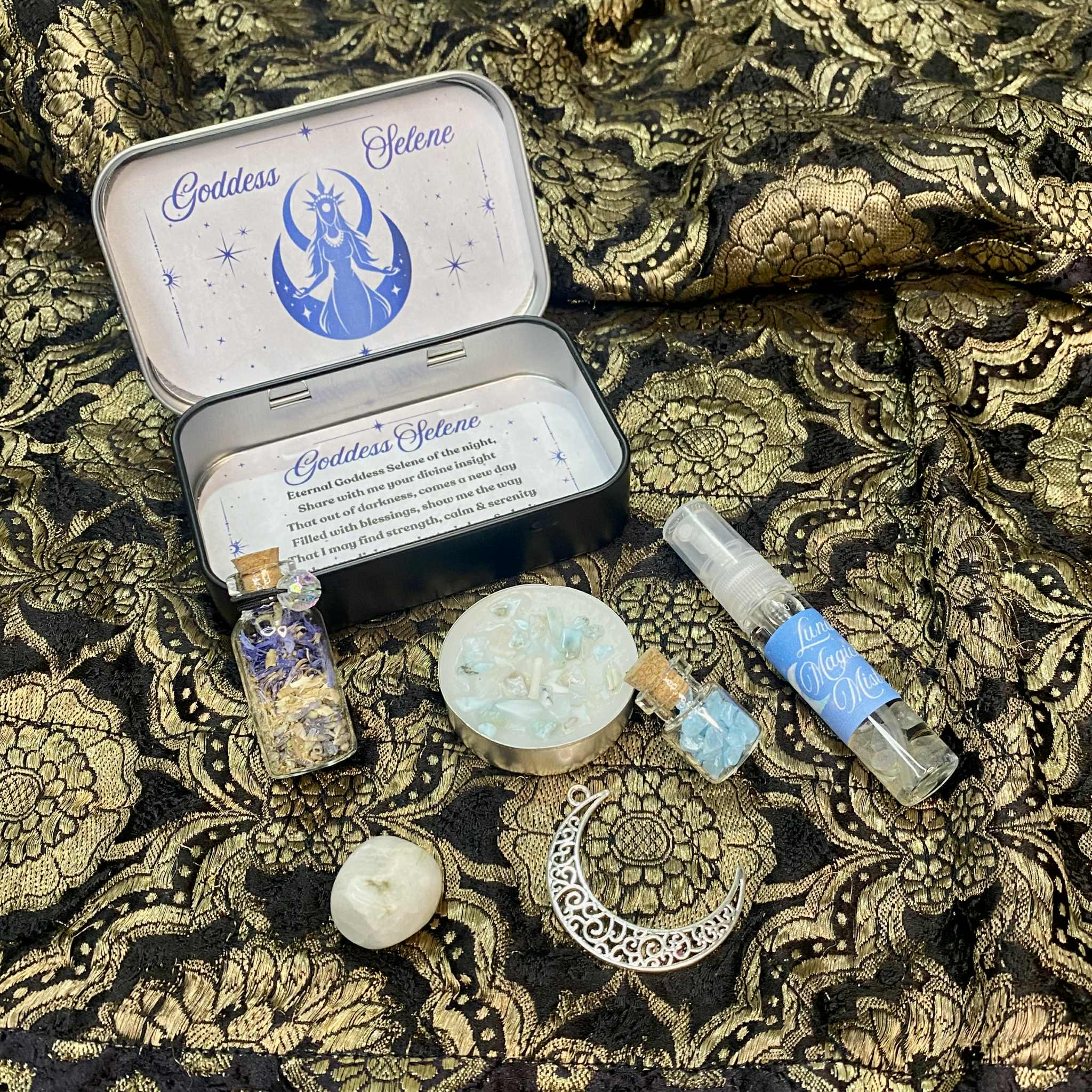 Selene Altar Tin, Goddess of the Moon Offering Shrine, Witchcraft Gift ...