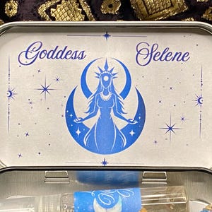 Selene Altar Tin, Goddess of the Moon Selene Offering Shrine Tin ...