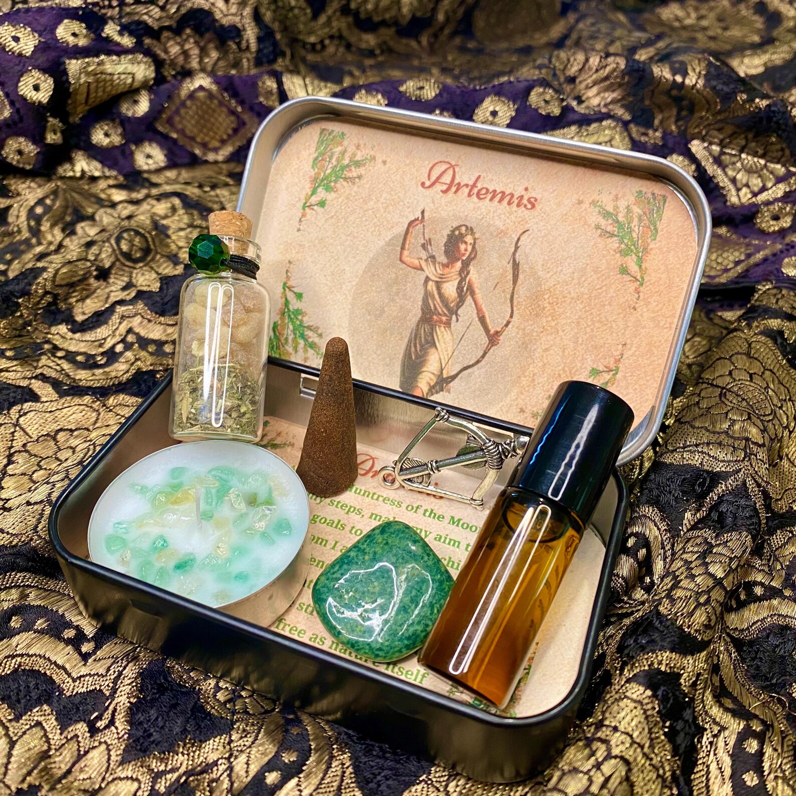 Artemis Altar Tin, Moon Goddess Artemis Offering Shrine Tin, Hellenism ...