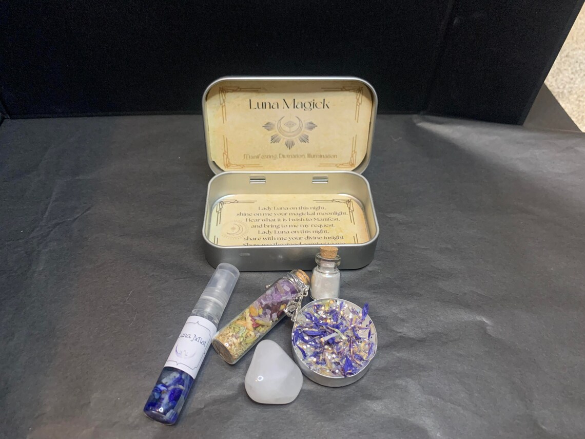 Moon Magick Witches Altar Tin Witchcraft Kit for - Etsy