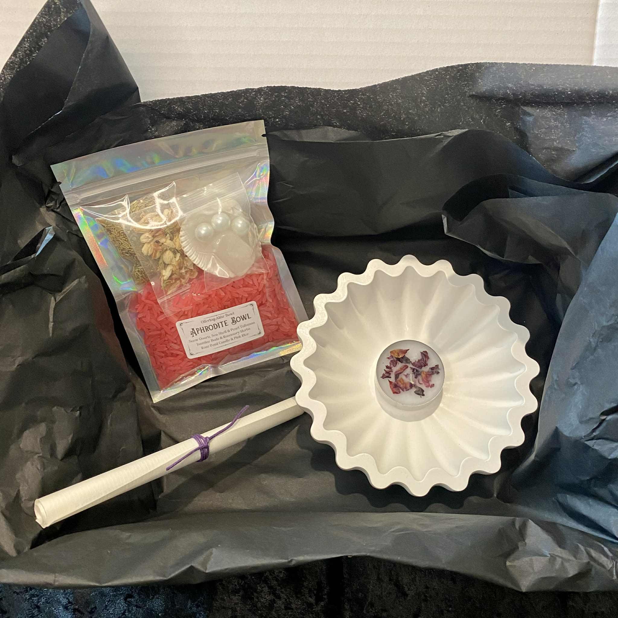 Aphrodite Offering Altar Bowl Bundle, Goddess of Love Ritual Kit ...