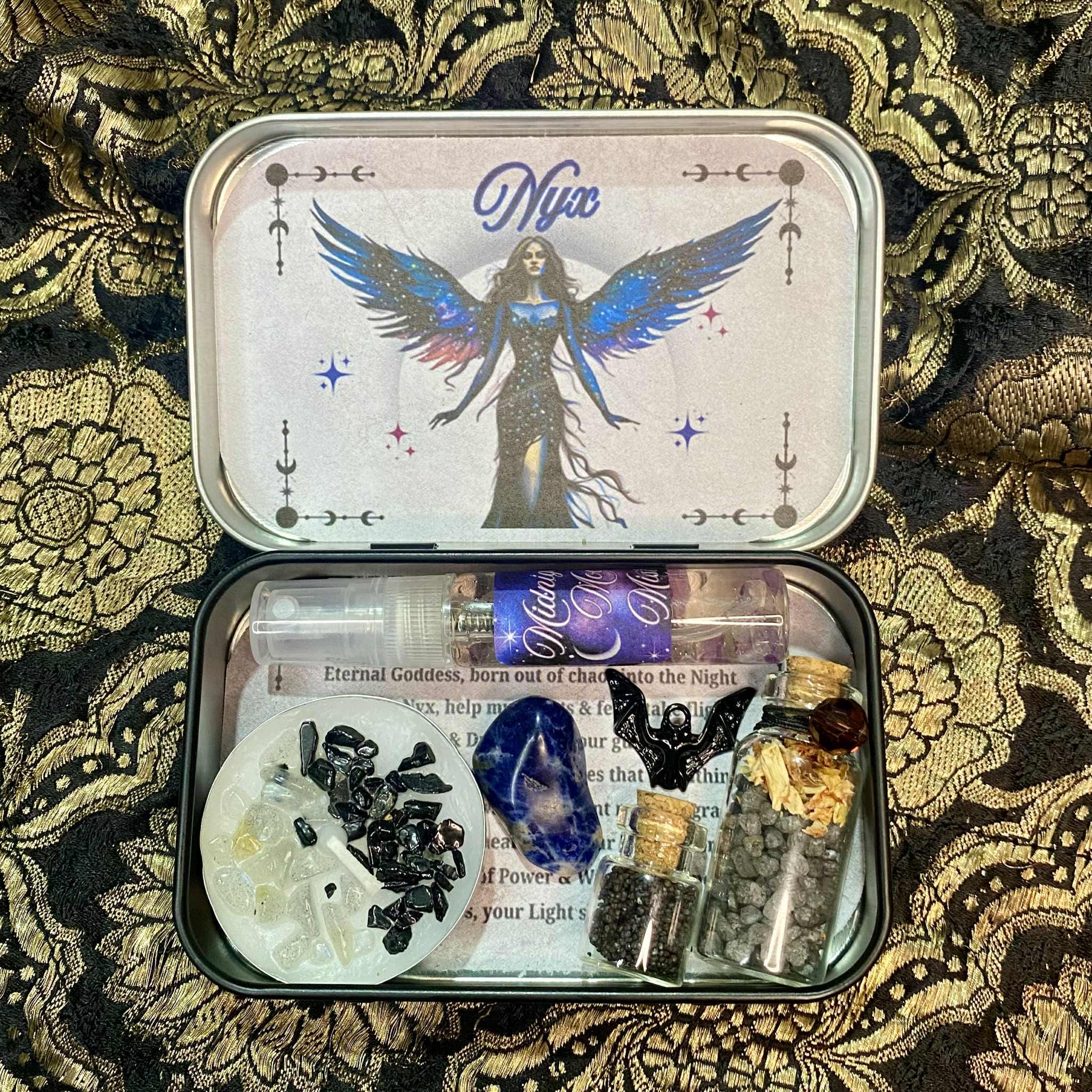 Goddess Nyx Altar Tin, Witchcraft Shrine, Hellenism Decor - Etsy
