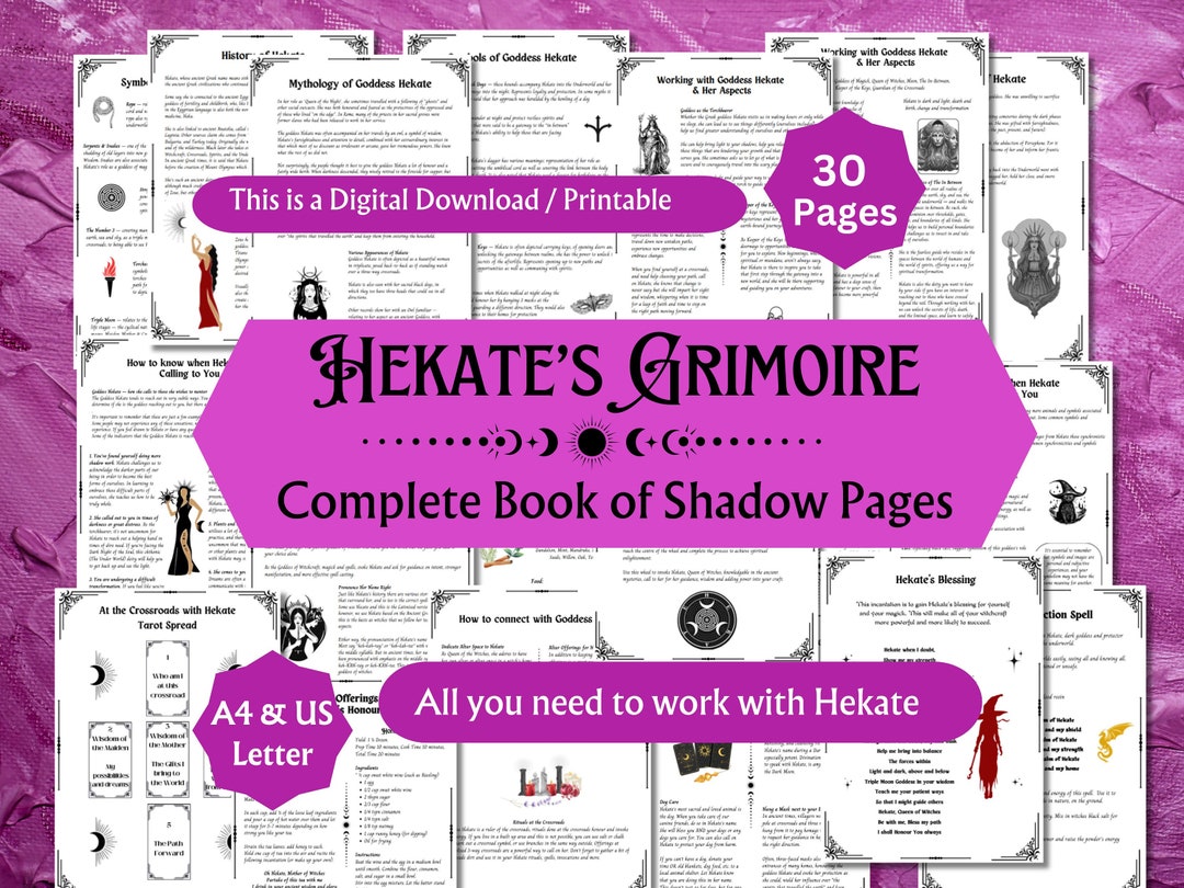 Goddess Hekate Grimoire Printable PDF, Hecate Book of Shadows, Connect ...